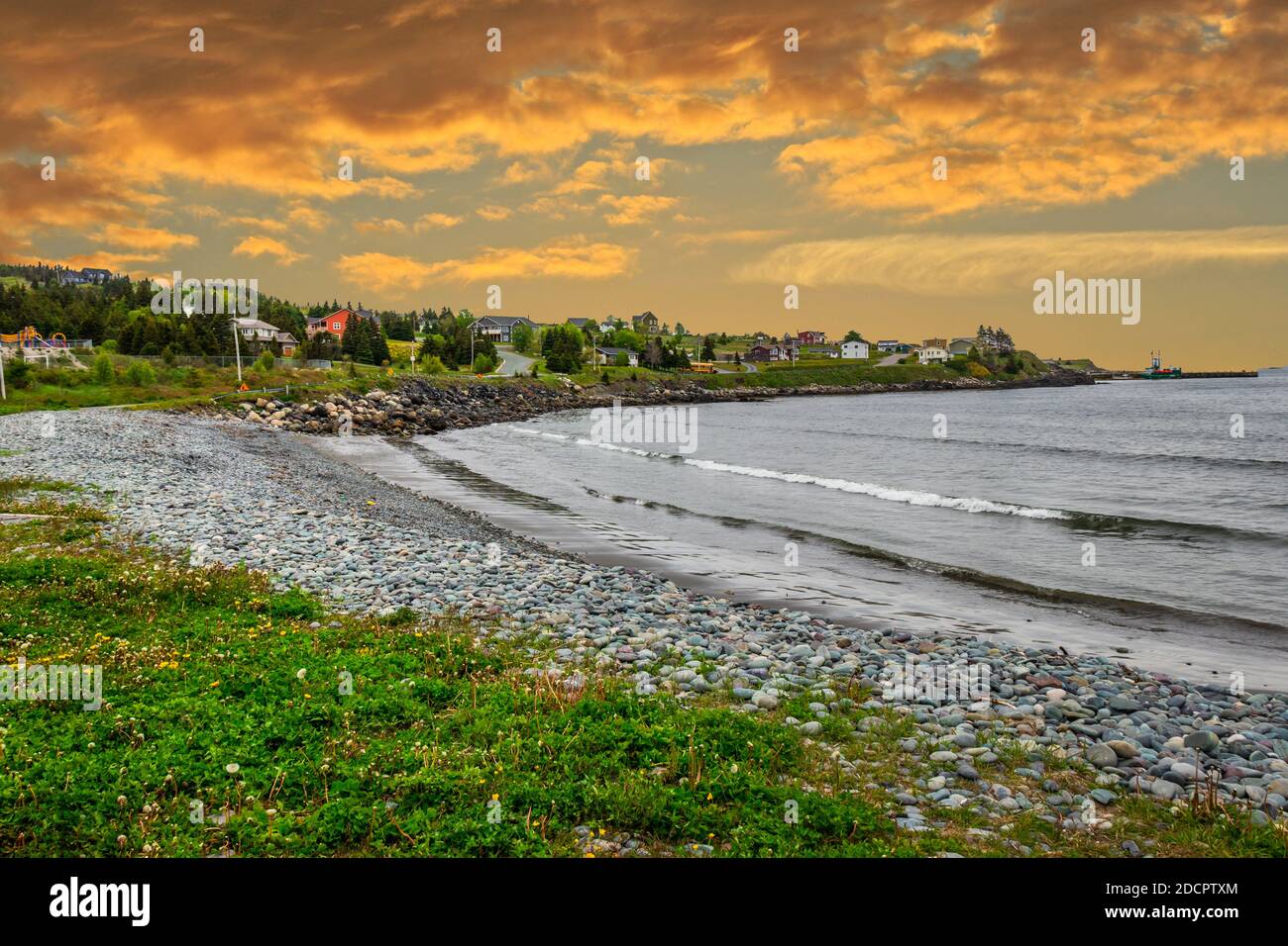 Morning at a fishing village on the Avalon coast, Newfoundland, Canada ...