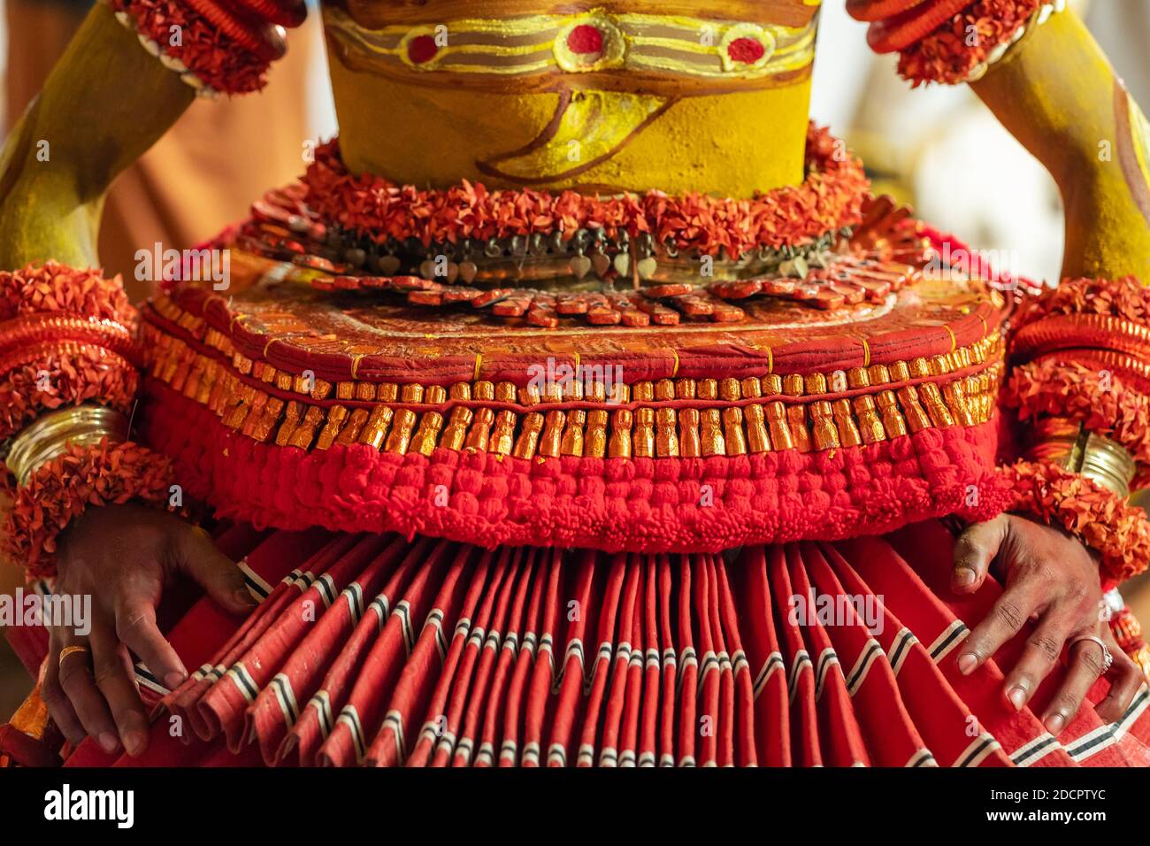 Theyyam artist perform during temple festival in Payyanur, Kerala ...