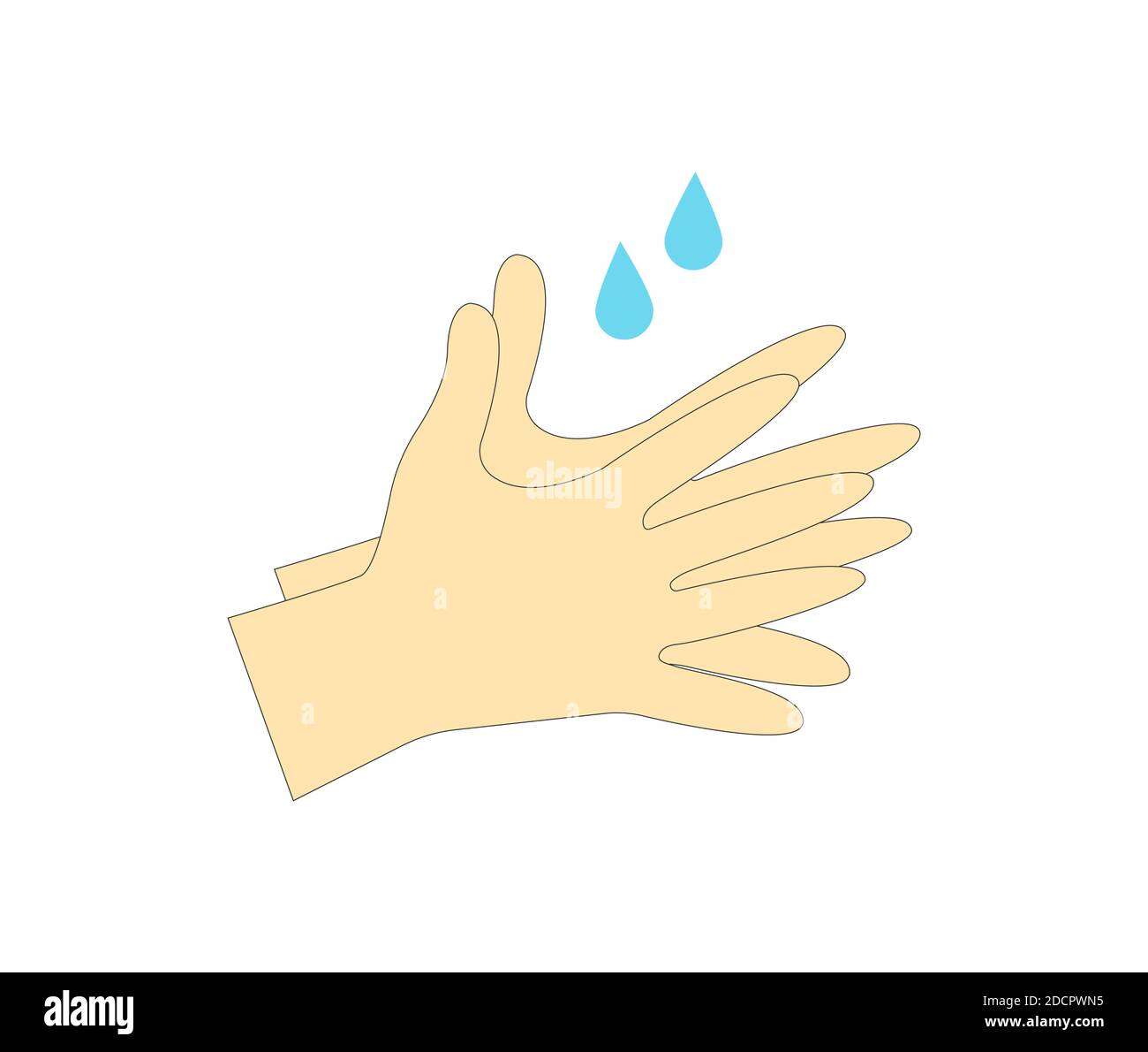 Hand wash vector icon in flat style isolated. Hand disinfection symbol ...