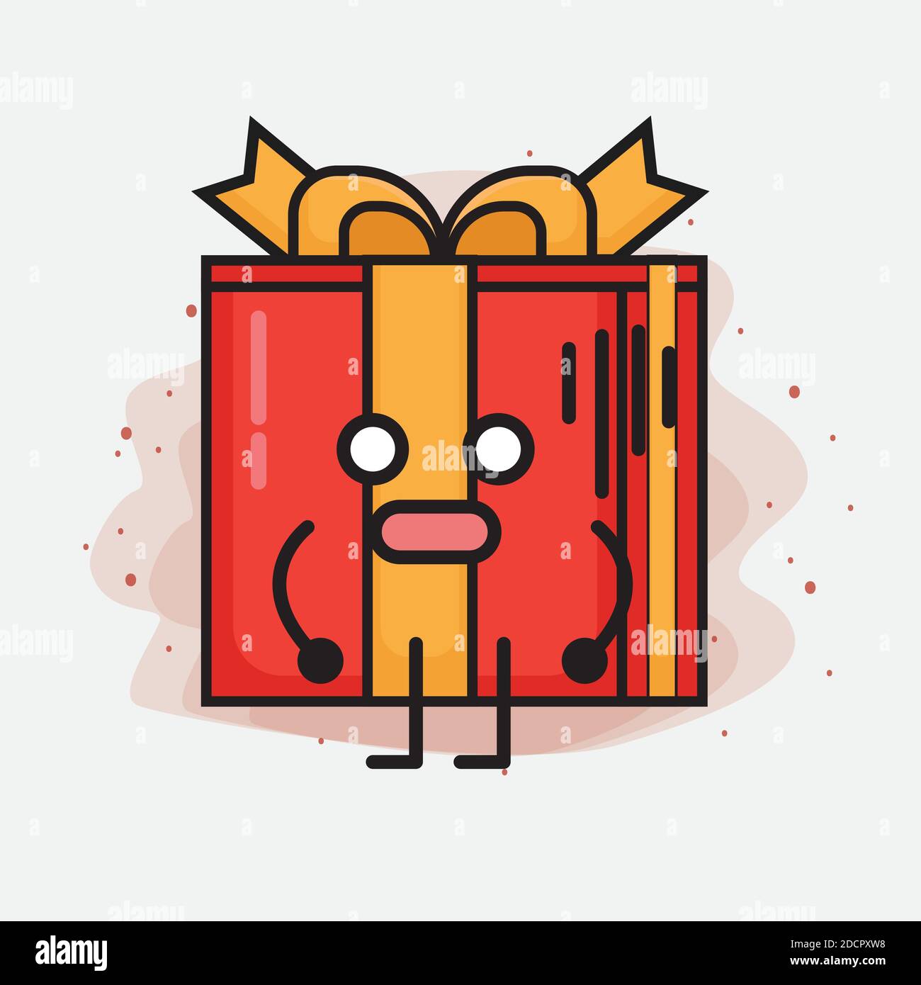 Christmas Gift Box Cute Vector Character Illustration Stock Vector ...