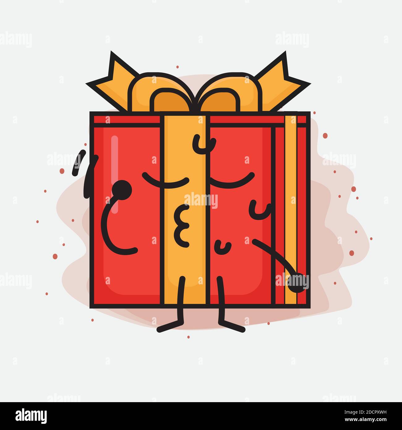 Christmas Gift Box Cute Vector Character Illustration Stock Vector ...