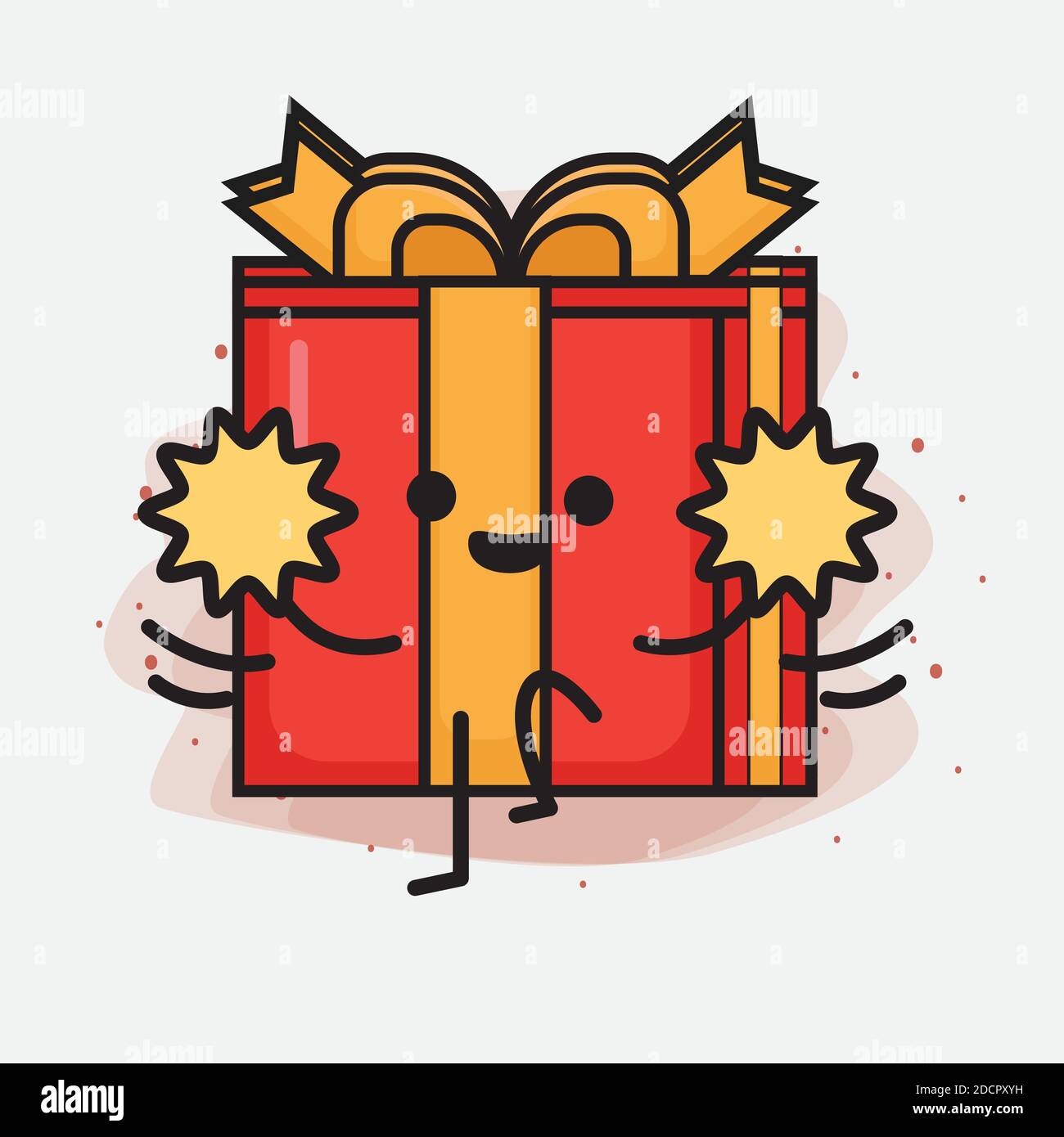 Christmas Gift Box Cute Vector Character Illustration Stock Vector ...
