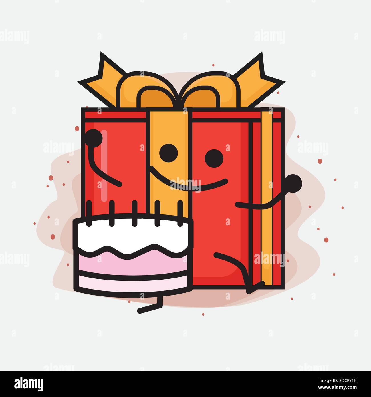 Christmas Gift Box Cute Vector Character Illustration Stock Vector ...