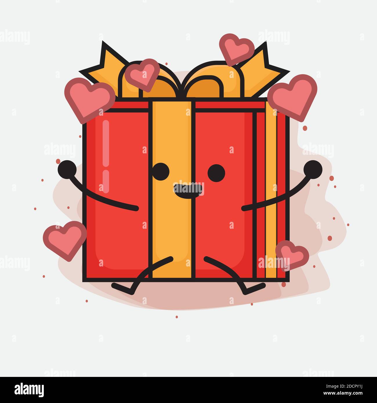 Christmas Gift Box Cute Vector Character Illustration Stock Vector ...