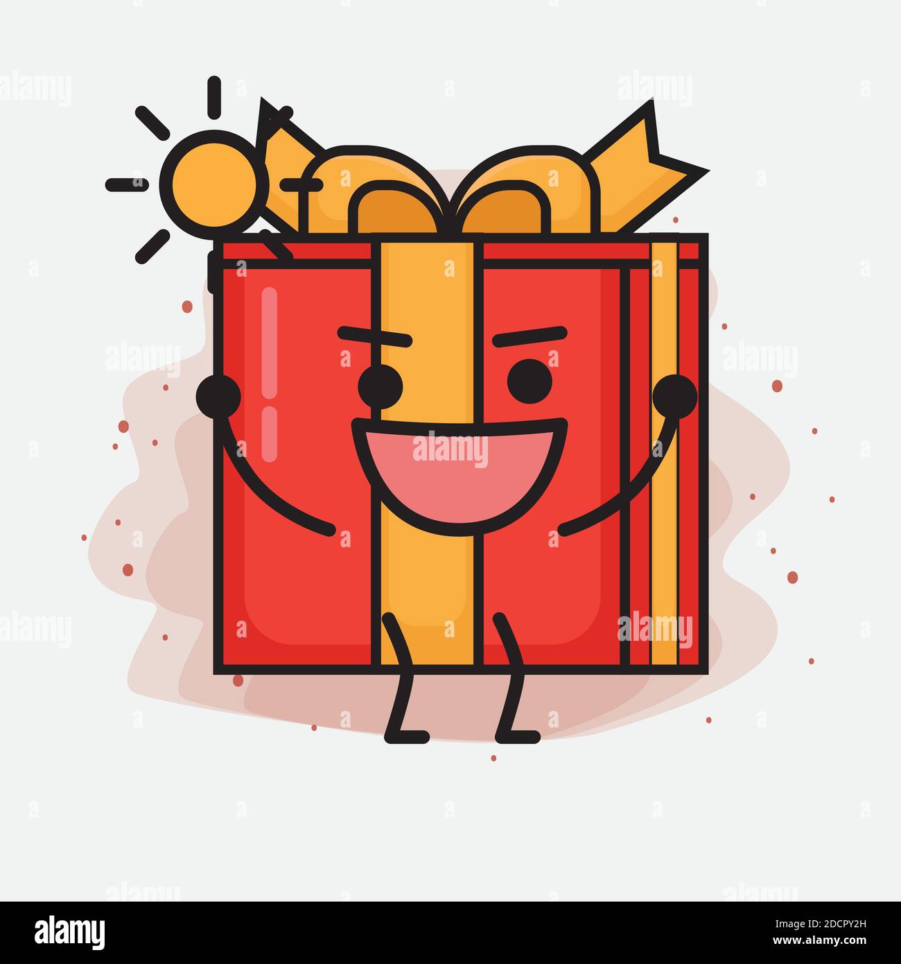 Christmas Gift Box Cute Vector Character Illustration Stock Vector ...