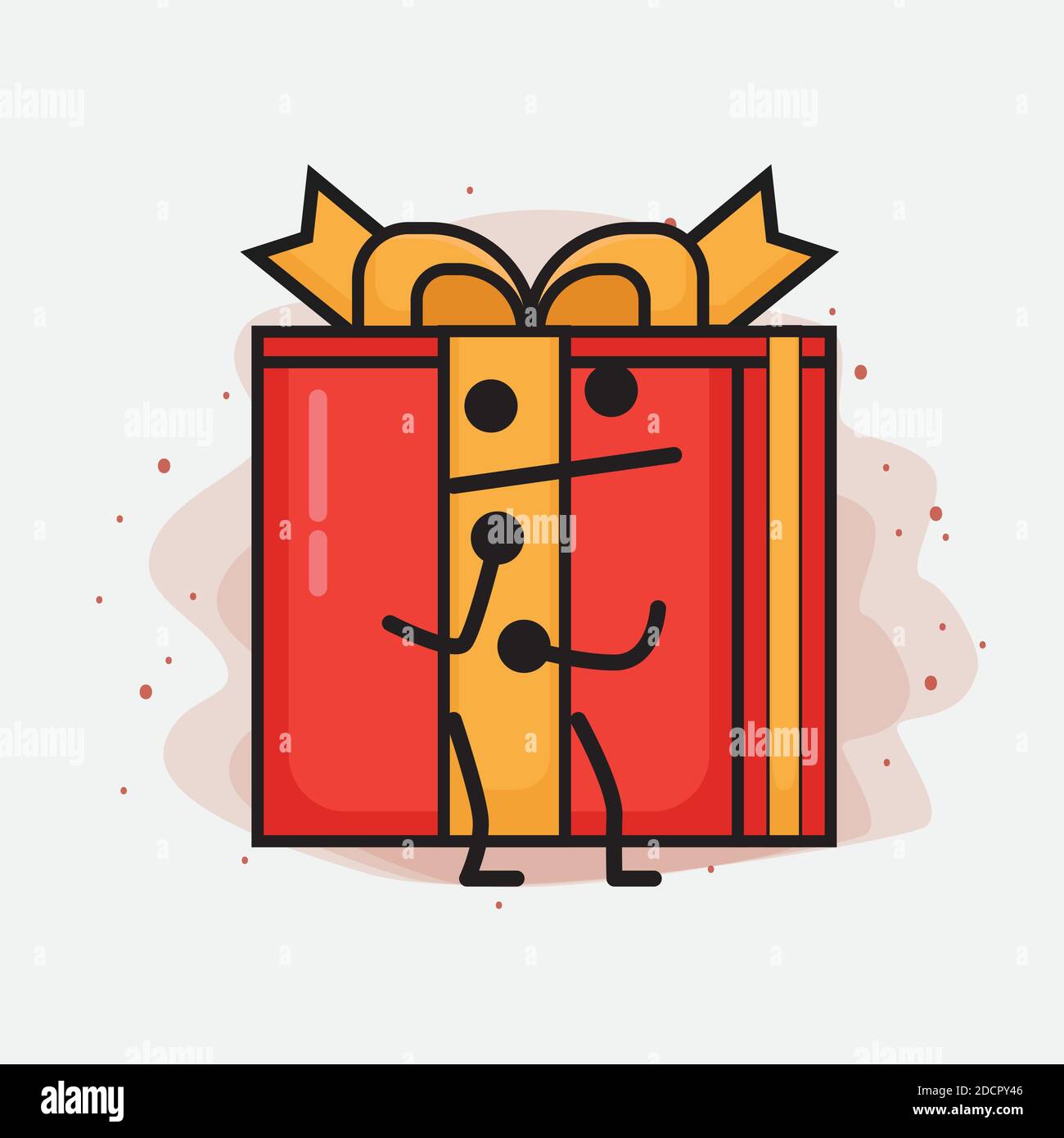 Christmas Gift Box Cute Vector Character Illustration Stock Vector ...