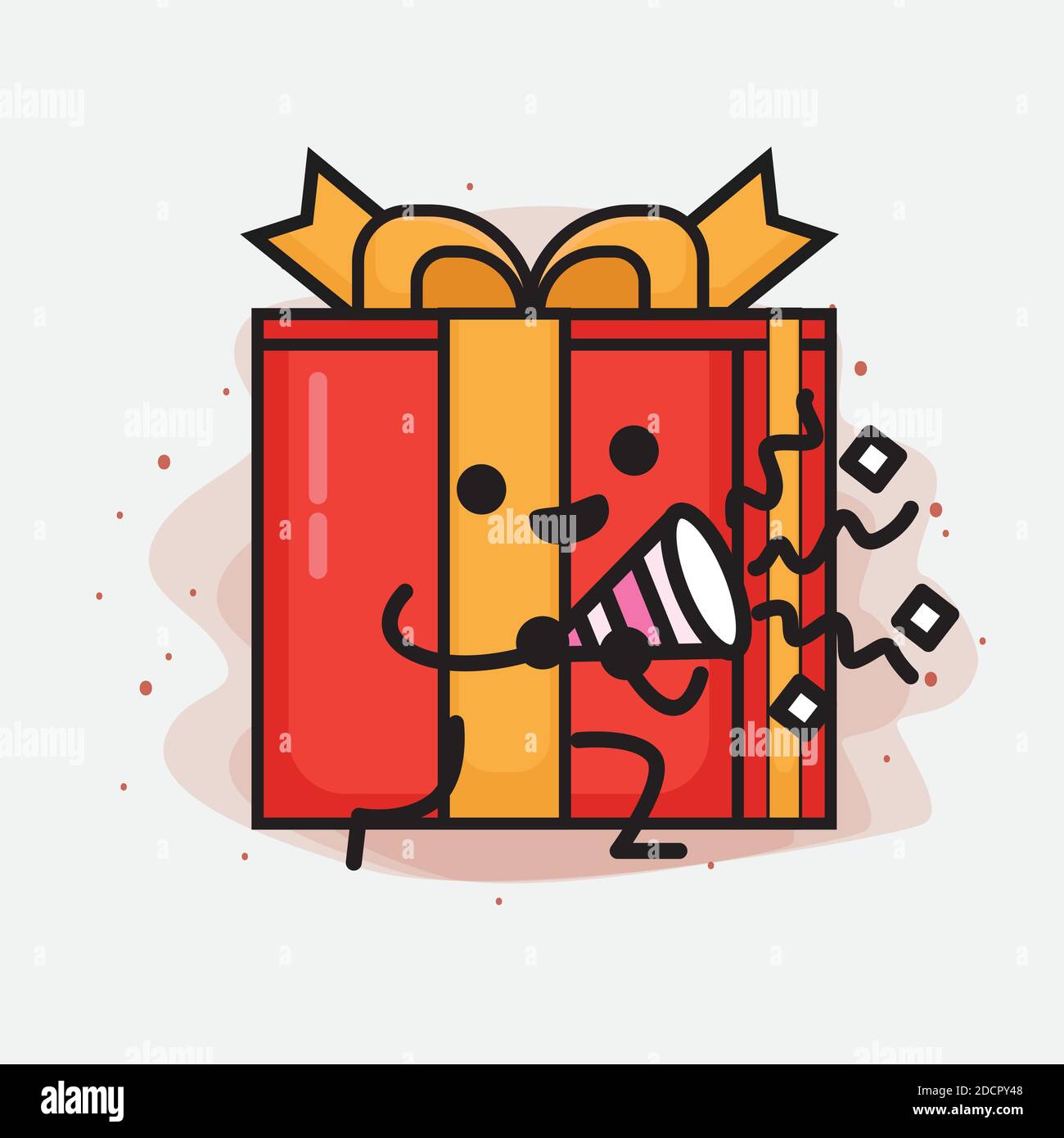 Christmas Gift Box Cute Vector Character Illustration Stock Vector ...
