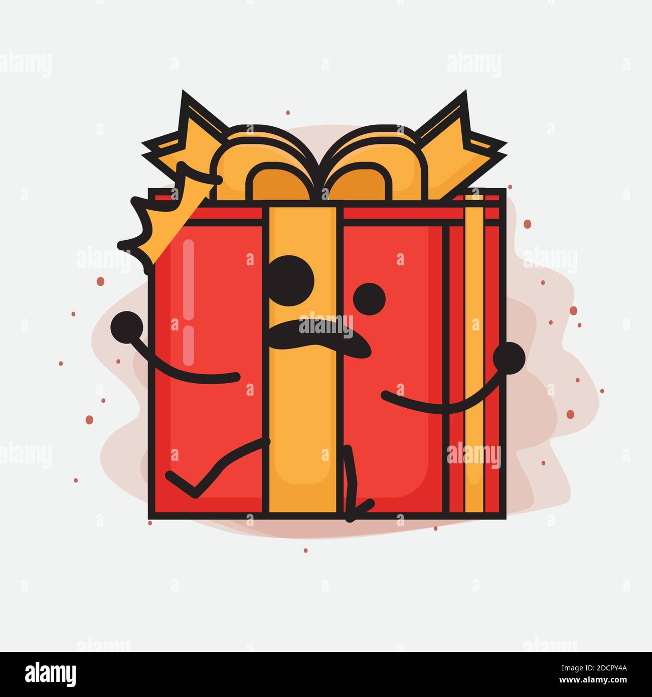 Christmas Gift Box Cute Vector Character Illustration Stock Vector ...