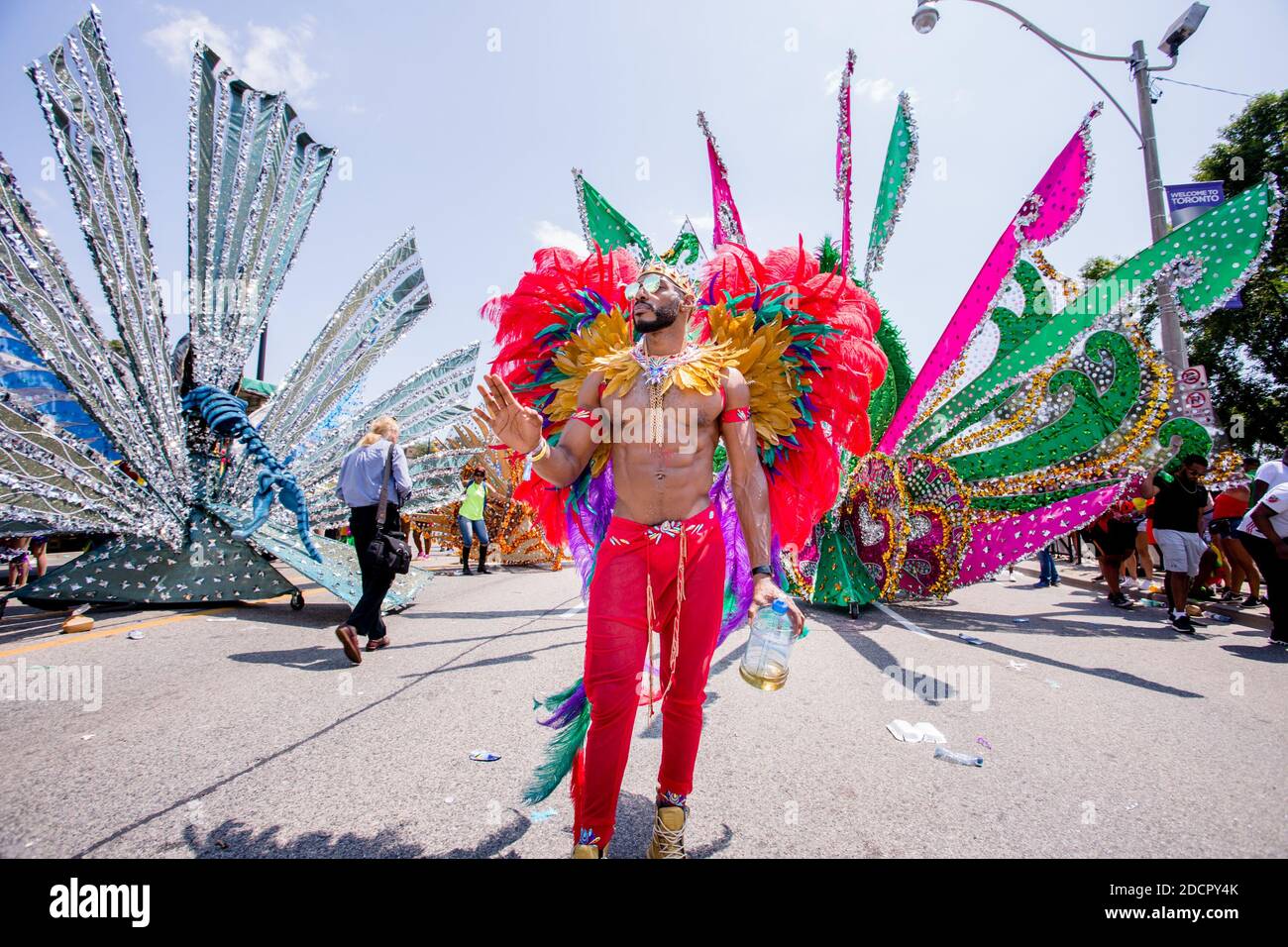 A participant parading in a colourful costume during the Toronto ...