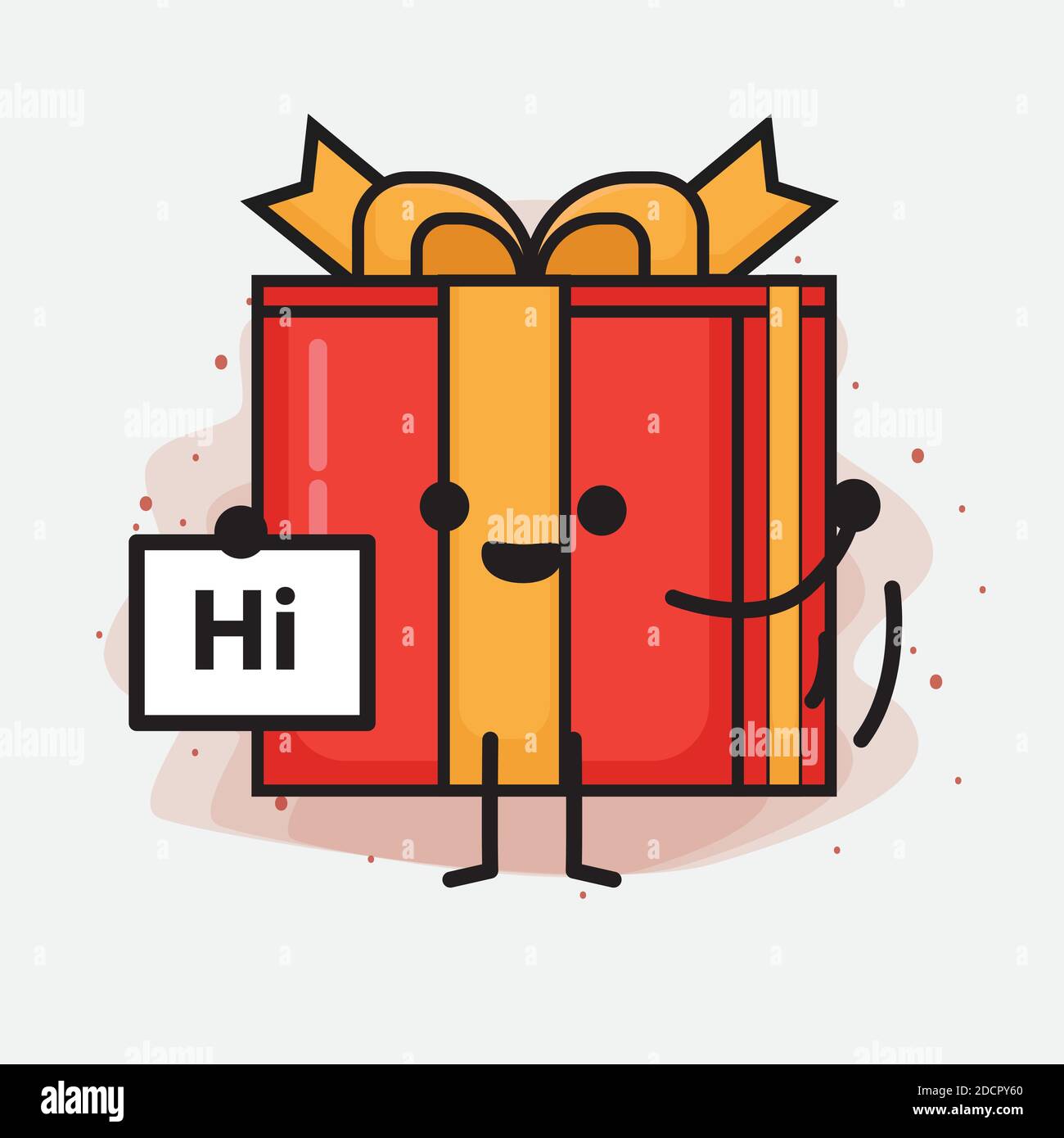 Christmas Gift Box Cute Vector Character Illustration Stock Vector ...