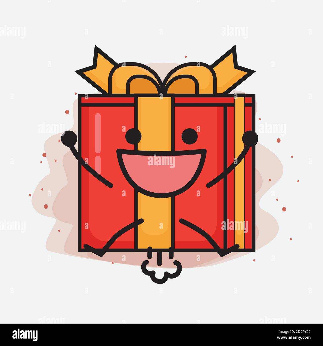 Christmas Gift Box Cute Vector Character Illustration Stock Vector ...