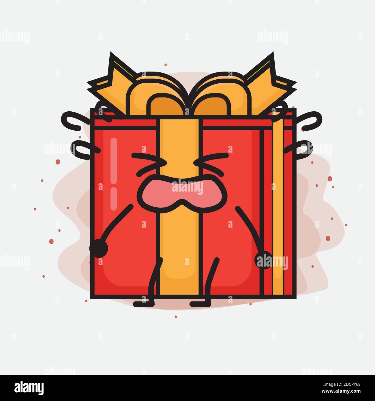 Christmas Gift Box Cute Vector Character Illustration Stock Vector ...