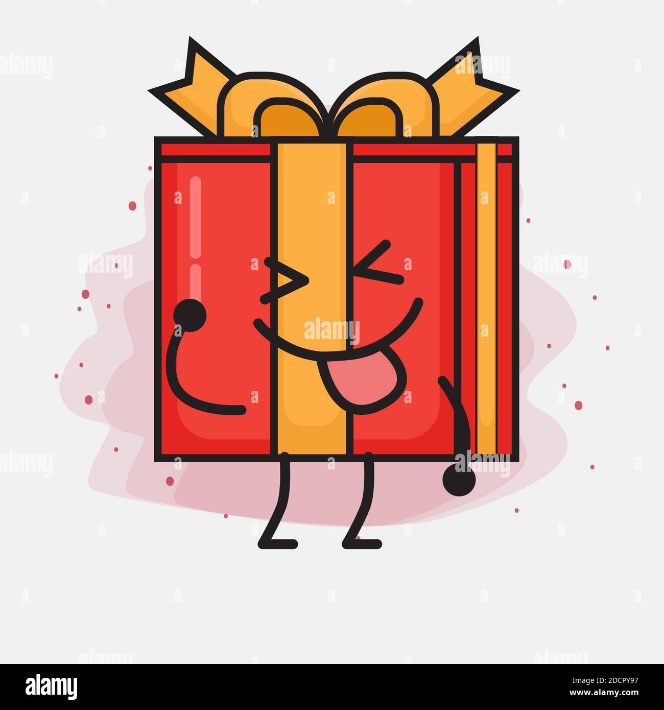 Christmas Gift Box Cute Vector Character Illustration Stock Vector ...