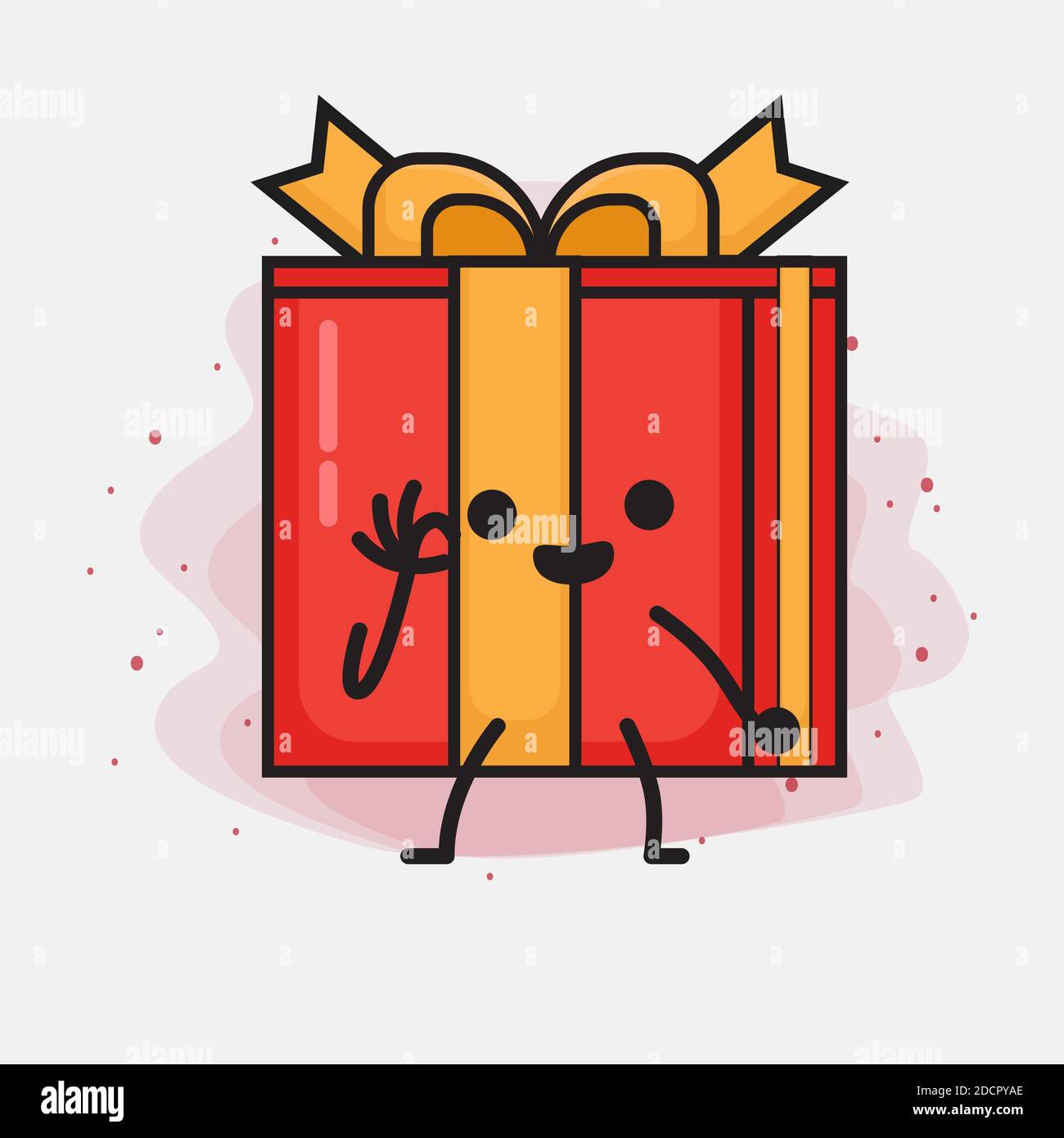 Christmas Gift Box Cute Vector Character Illustration Stock Vector ...
