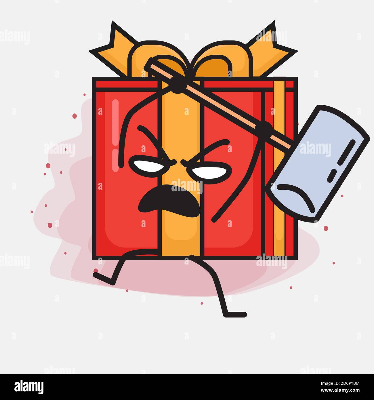 Christmas Gift Box Cute Vector Character Illustration Stock Vector ...