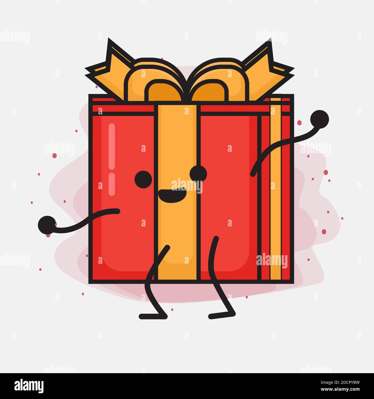 Christmas Gift Box Cute Vector Character Illustration Stock Vector ...