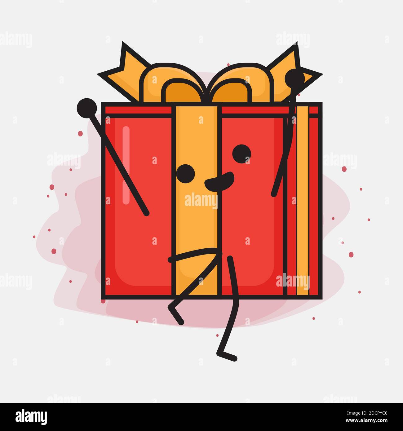 Christmas Gift Box Cute Vector Character Illustration Stock Vector ...