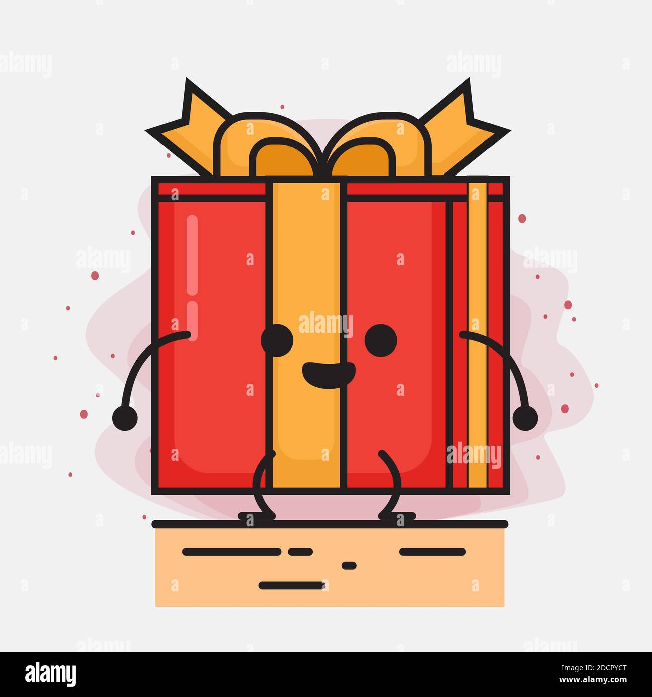 Christmas Gift Box Cute Vector Character Illustration Stock Vector ...