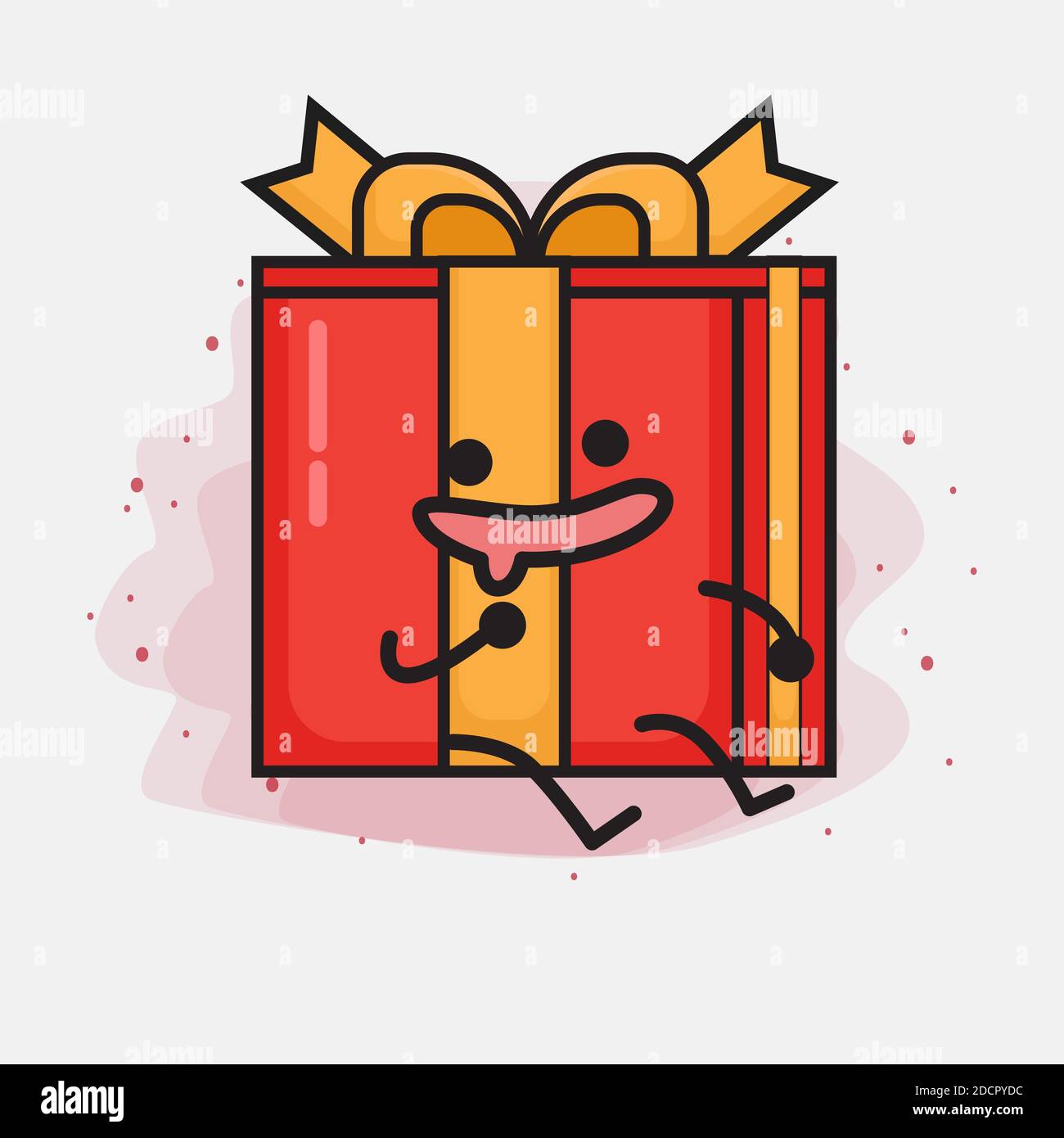 Christmas Gift Box Cute Vector Character Illustration Stock Vector ...