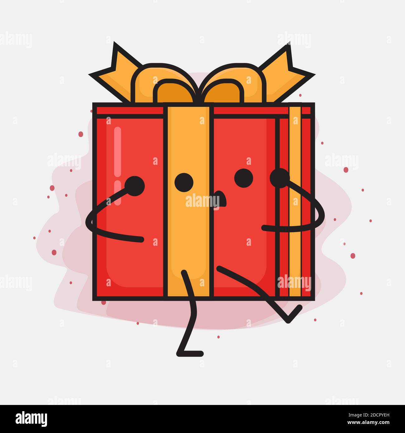 Christmas Gift Box Cute Vector Character Illustration Stock Vector ...