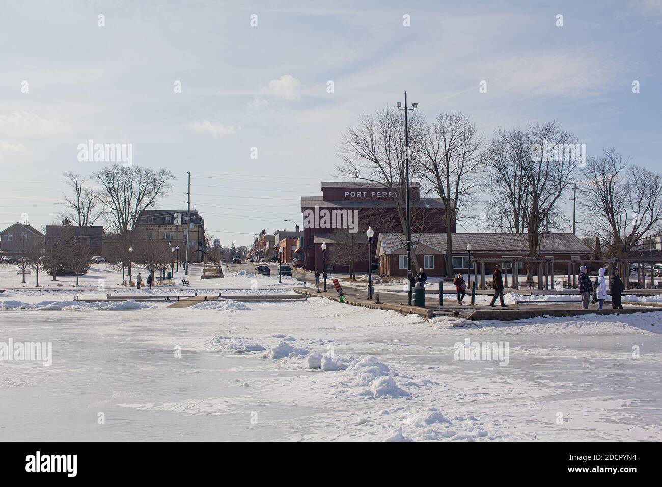 Calm snowy day in Port Perry, Ontario, Canada Stock Photo - Alamy