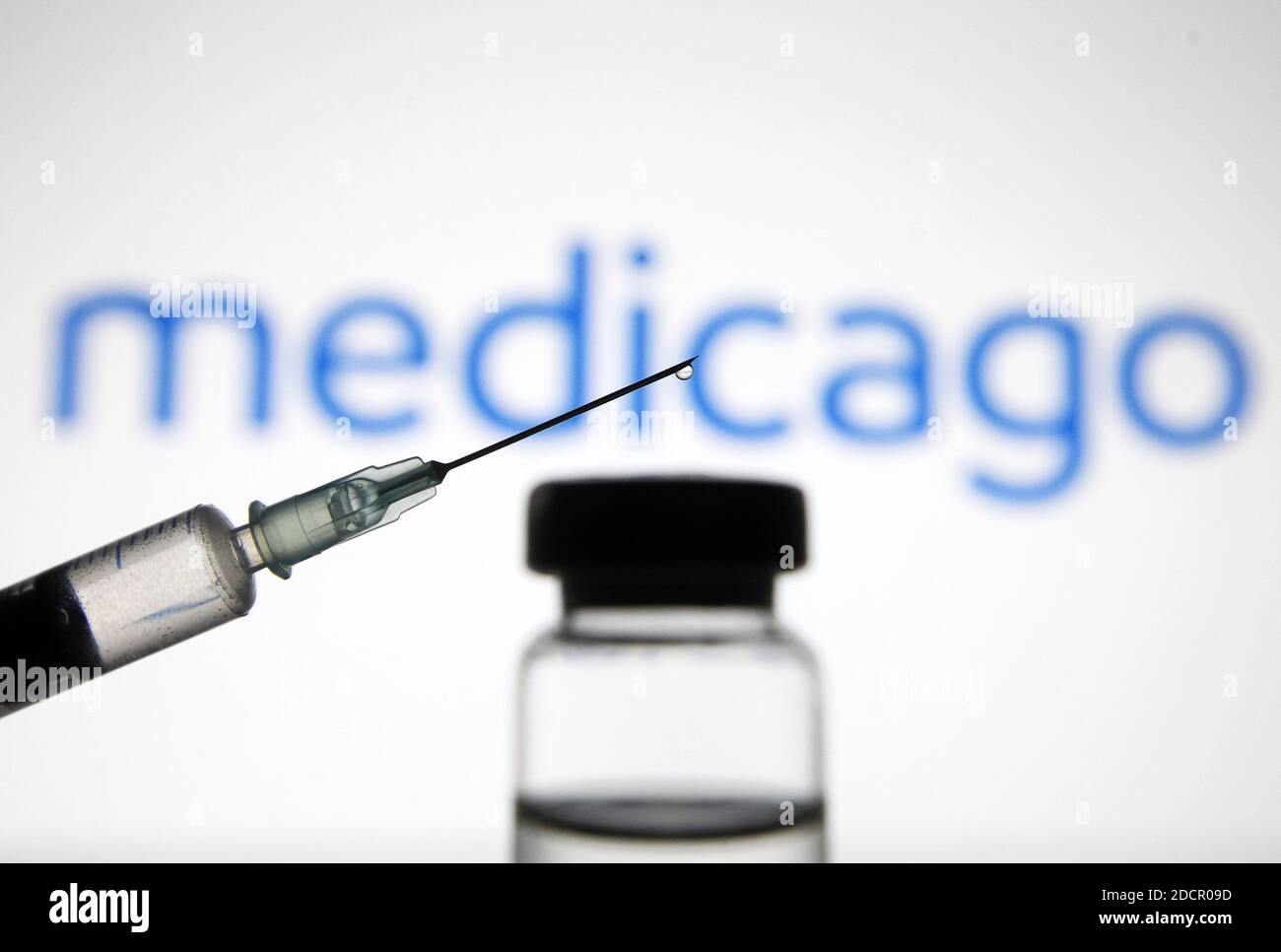 Ukraine. 22nd Nov, 2020. In this photo illustration a medical syringe ...