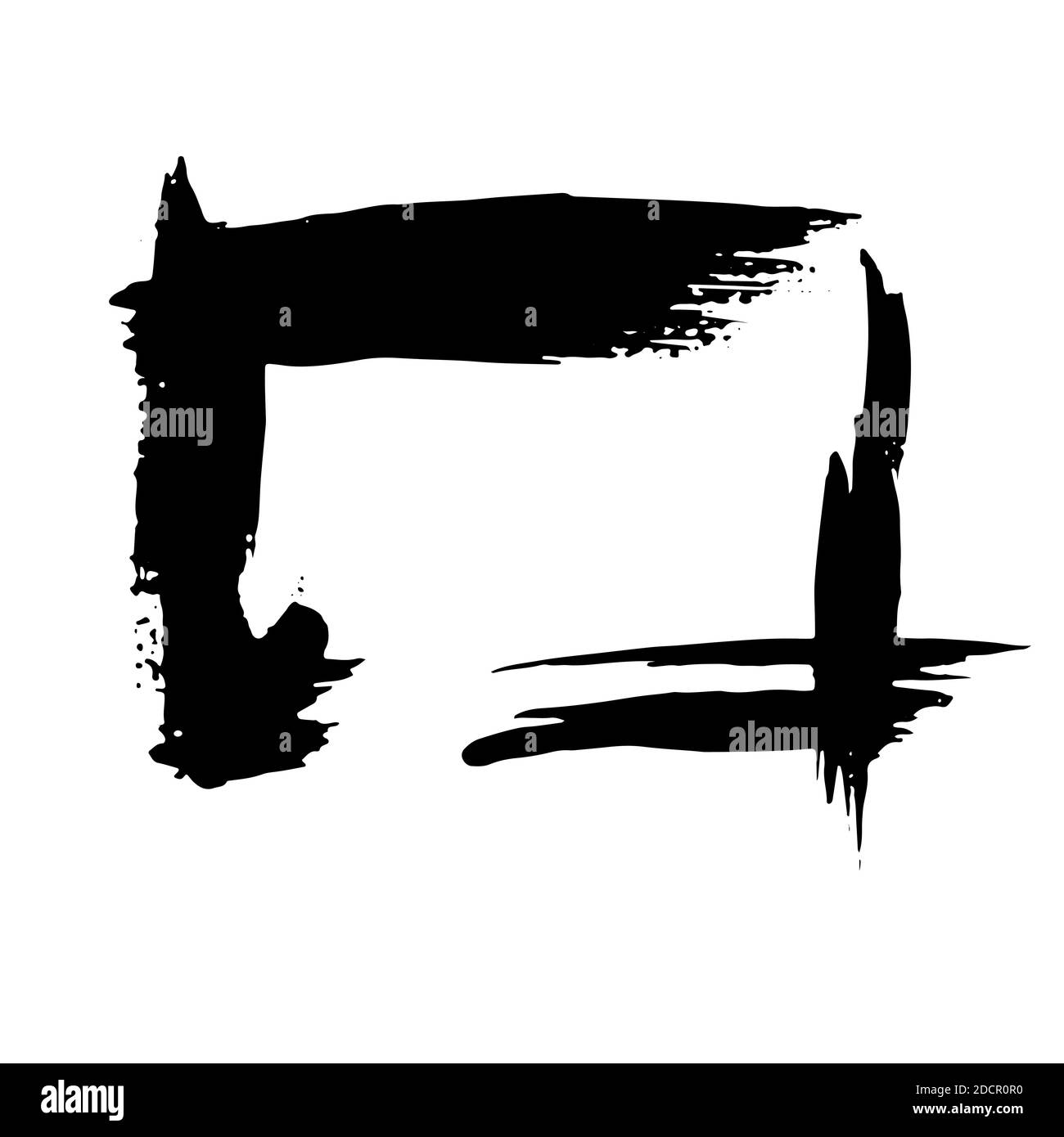 Ink vector brush stroke frame. Vector illustration. Grunge texture ...