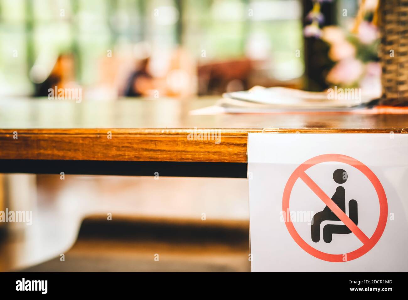 Alternative seating mark for social distance rules in the cafe distance ...