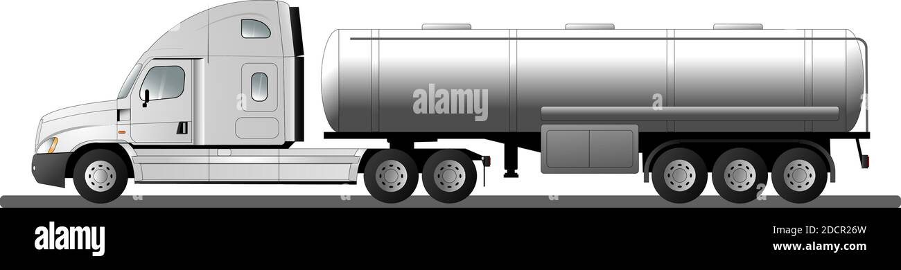 Vector realistic template of tank truck isolated on white. Modern ...