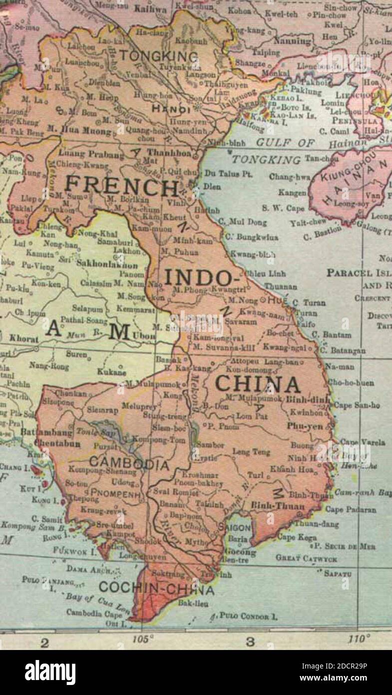 French Indochina Map High Resolution Stock Photography and Images - Alamy
