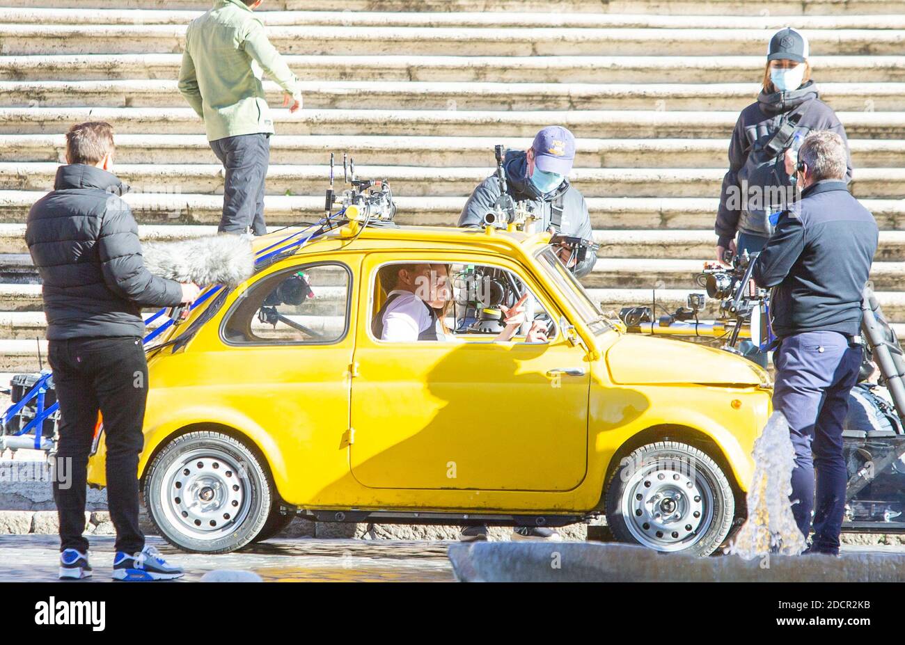 Rome, the actor Tom Cruise photographed on the set of the film Mission ...