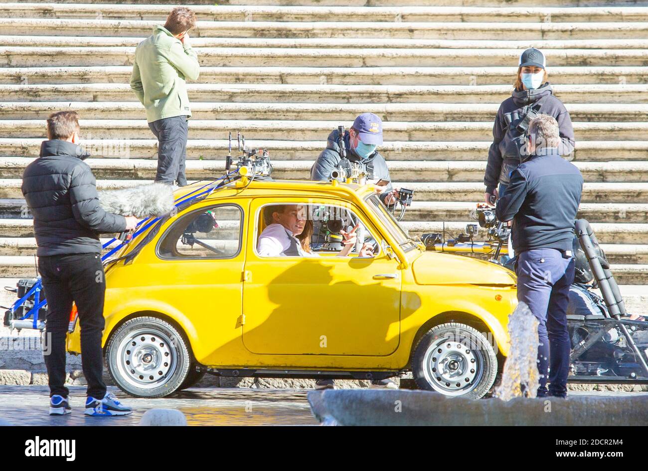 Rome, the actor Tom Cruise photographed on the set of the film Mission ...