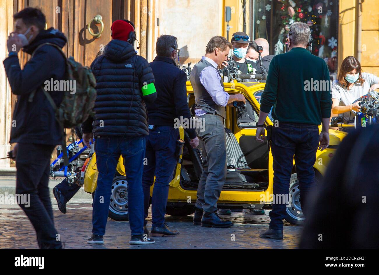 Rome, the actor Tom Cruise photographed on the set of the film Mission ...