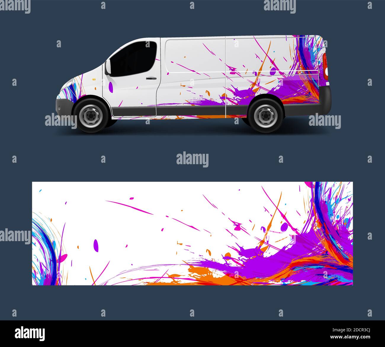 van decal wrap design vector for Company branding . Graphic wrap decal ...