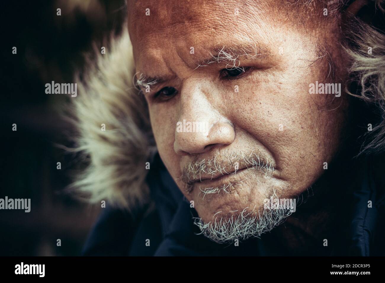 Human rights concept, poverty old man, portrait of poor man Stock Photo ...