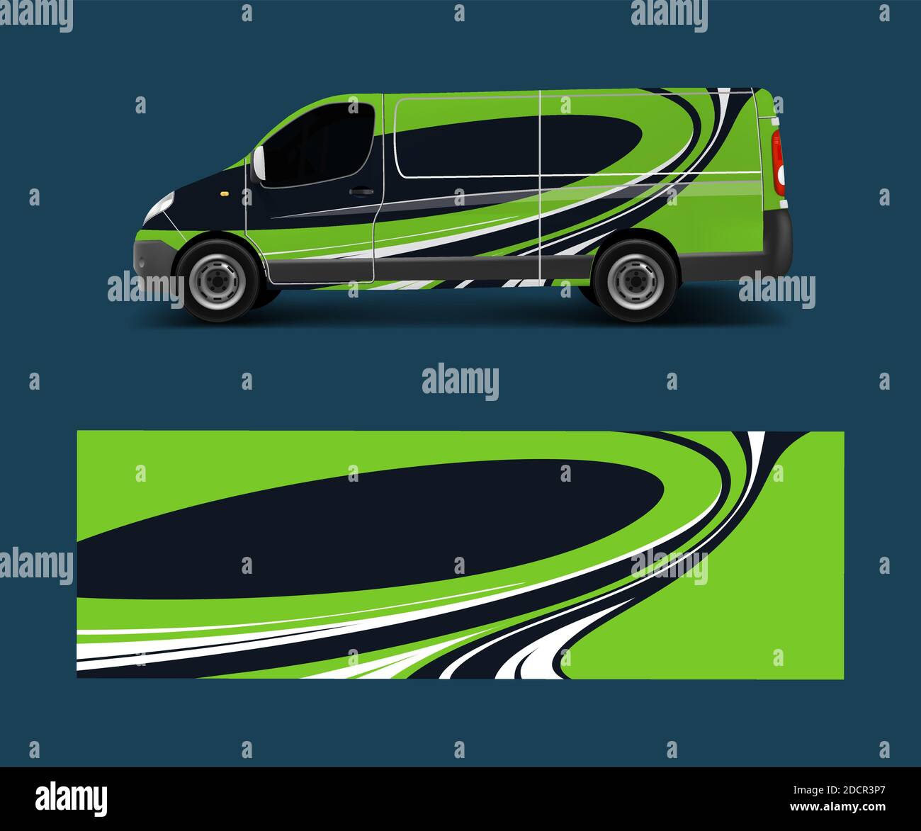 Van Wrap design template vector with wave shapes, decal, wrap, and ...