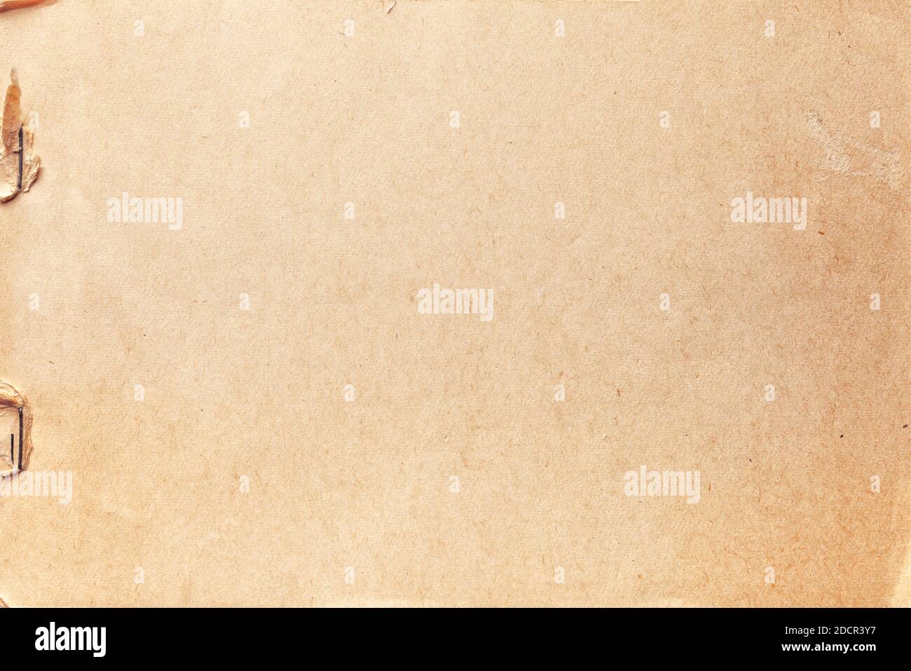 Texture of beige old paper with rust clip, crumpled background. Vintage ...