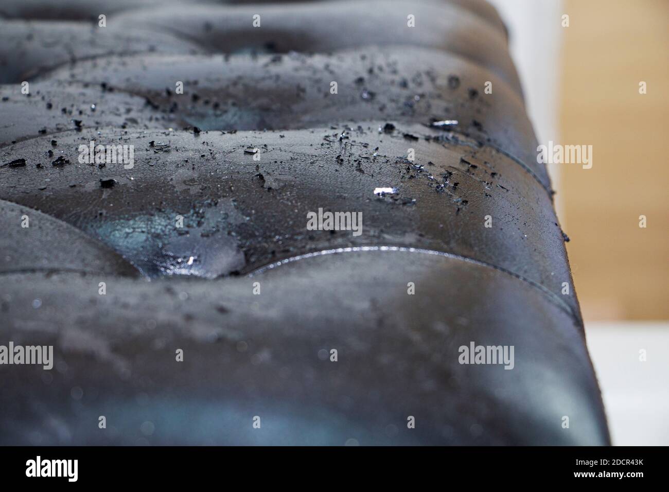 black leather background with damaged surface, furniture repair Stock ...