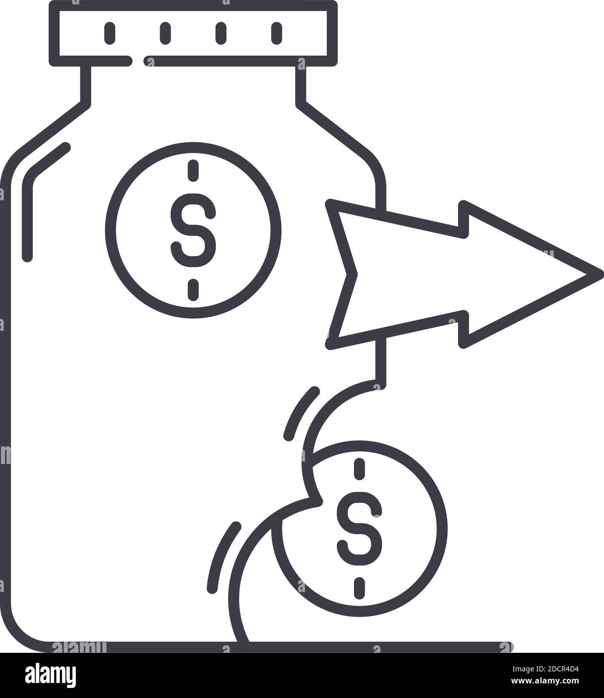 Poor icon, linear isolated illustration, thin line vector, web design sign, outline concept ...