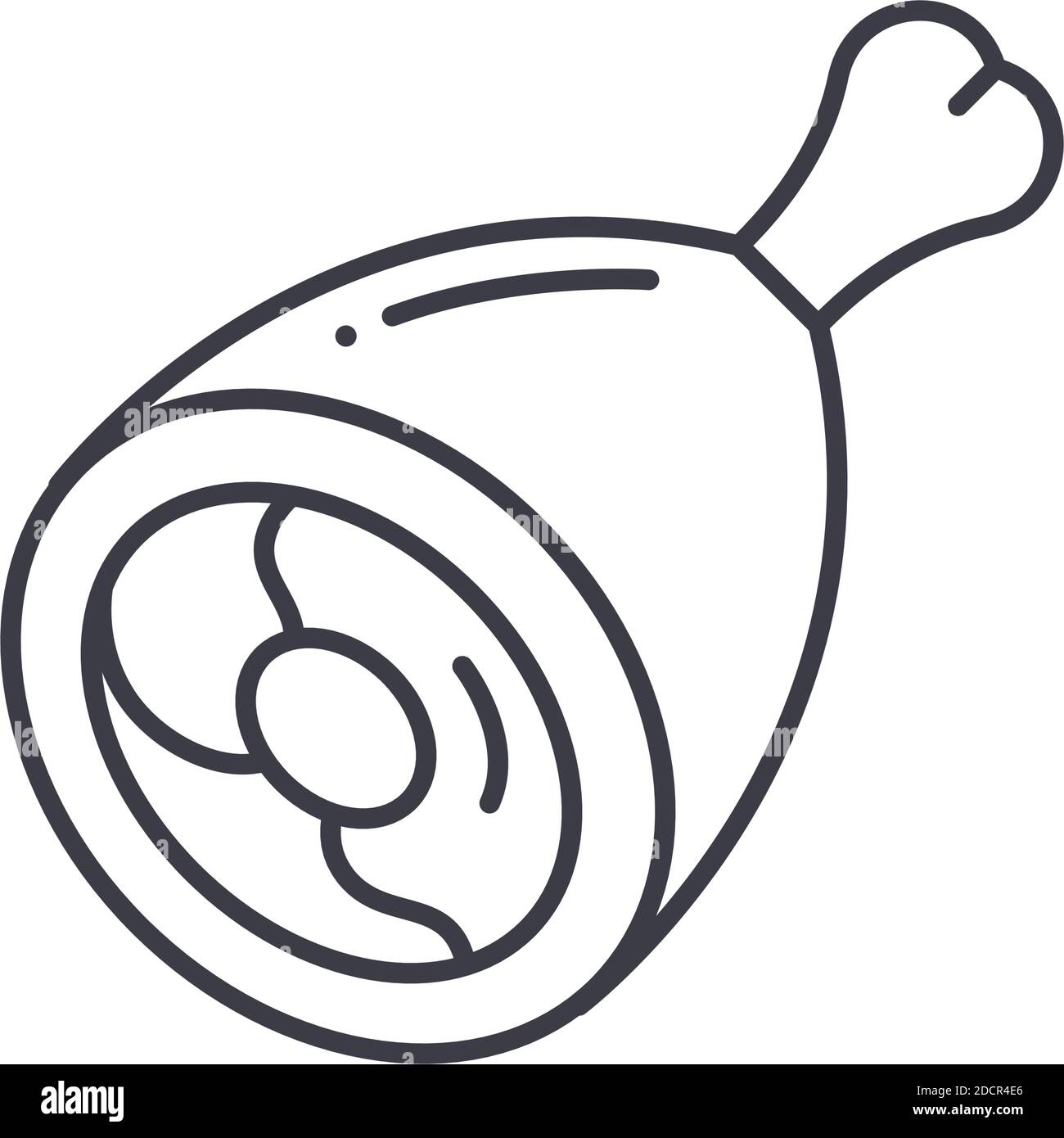 Meat leg icon, linear isolated illustration, thin line vector, web ...