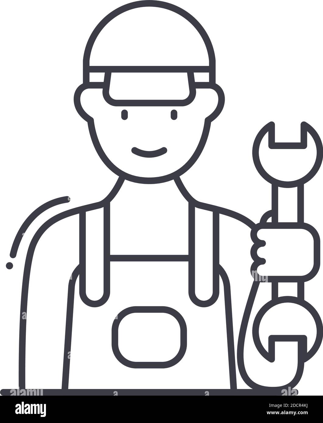 Mechanic icon, linear isolated illustration, thin line vector, web ...