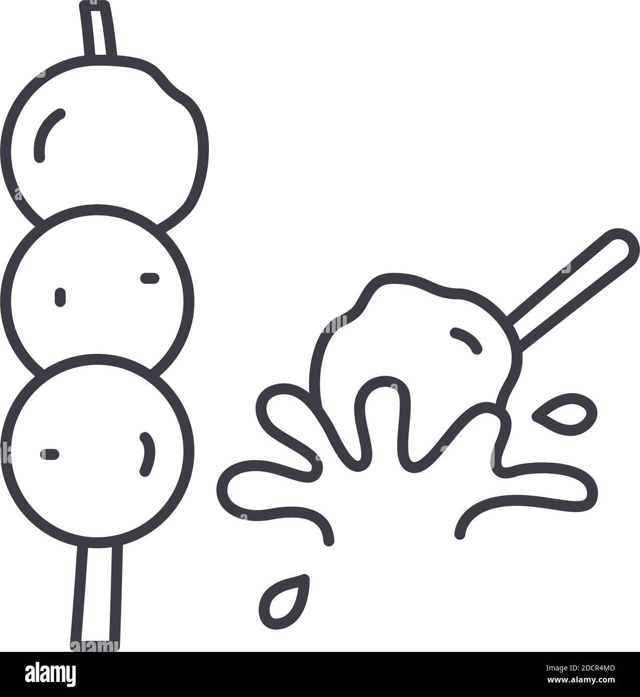 Meatball icon, linear isolated illustration, thin line vector, web ...