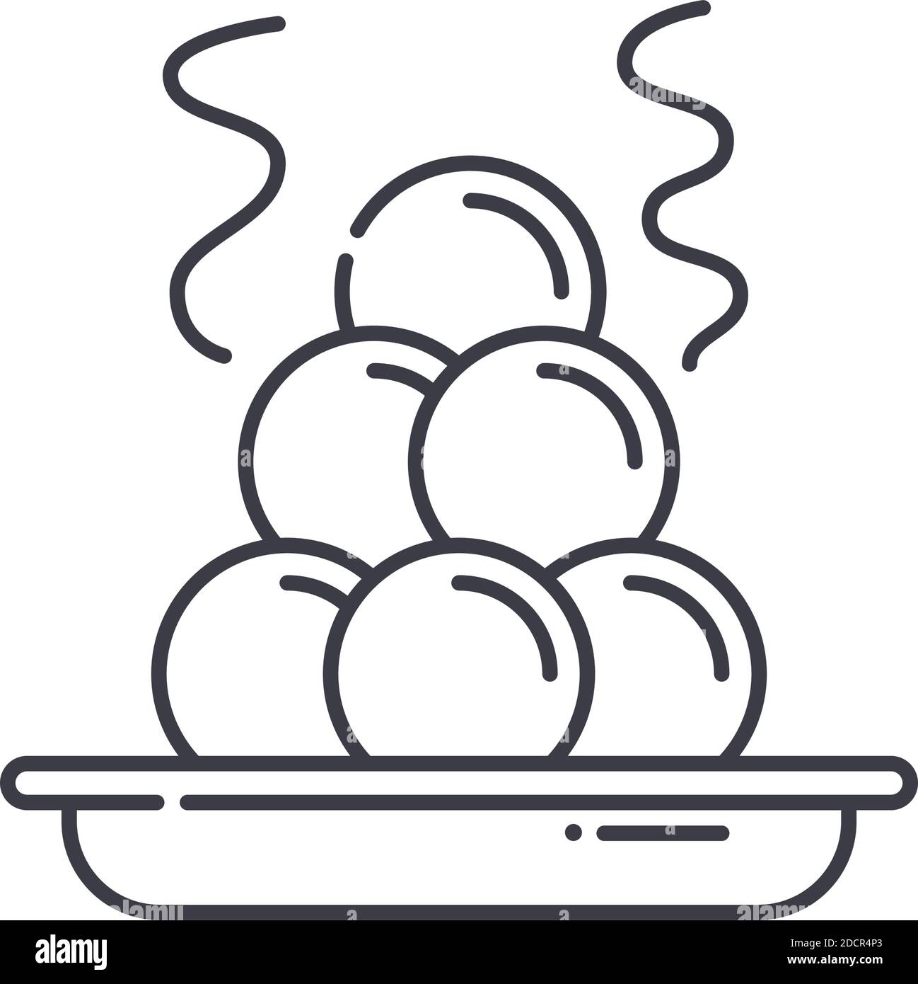 Meatball concept icon, linear isolated illustration, thin line vector ... Meatball concept icon, linear isolated illustration, thin line vector ...