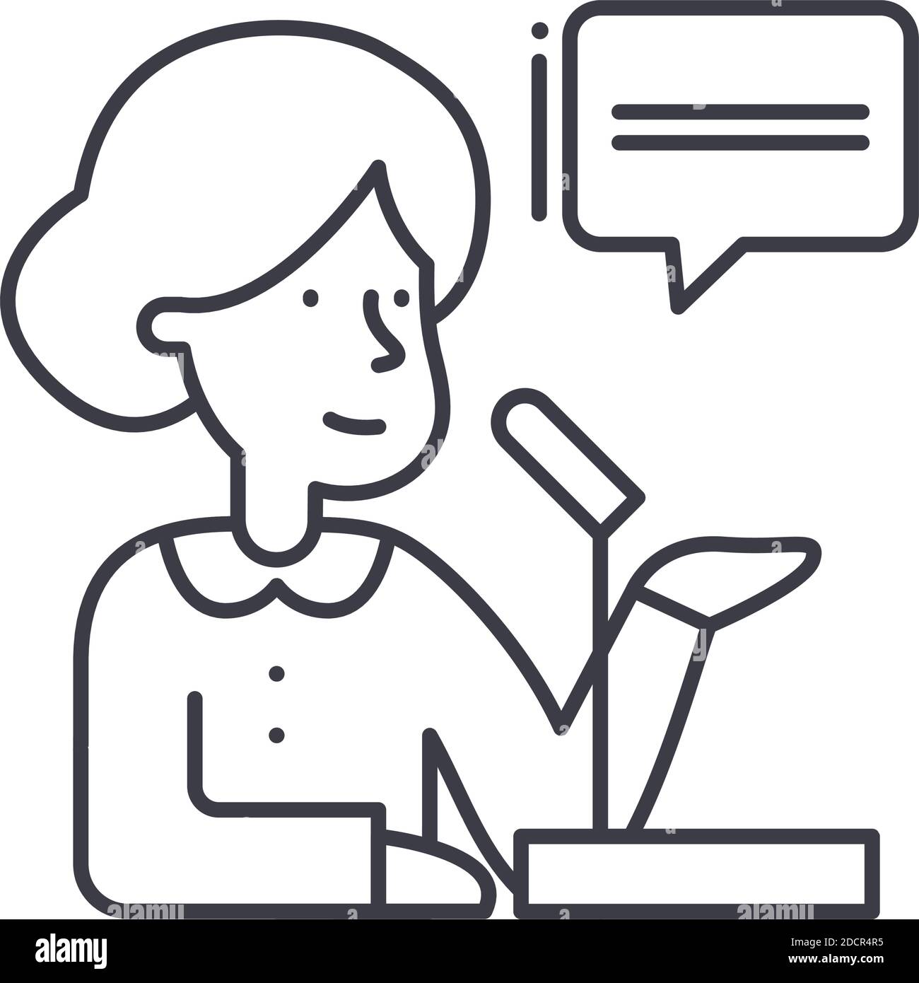 Politician icon, linear isolated illustration, thin line vector, web ...