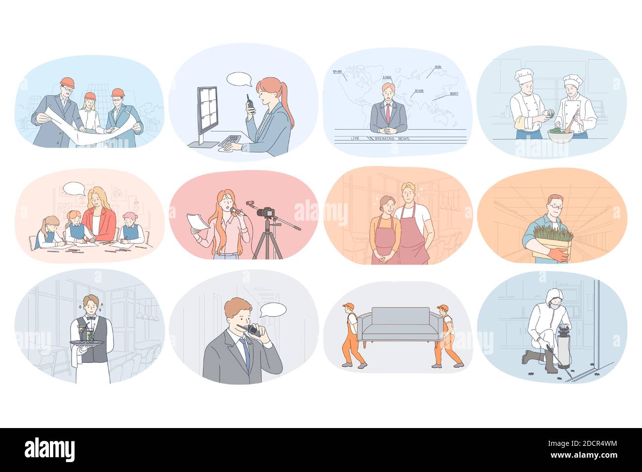 Cartoon characters different professions Stock Vector Images - Alamy