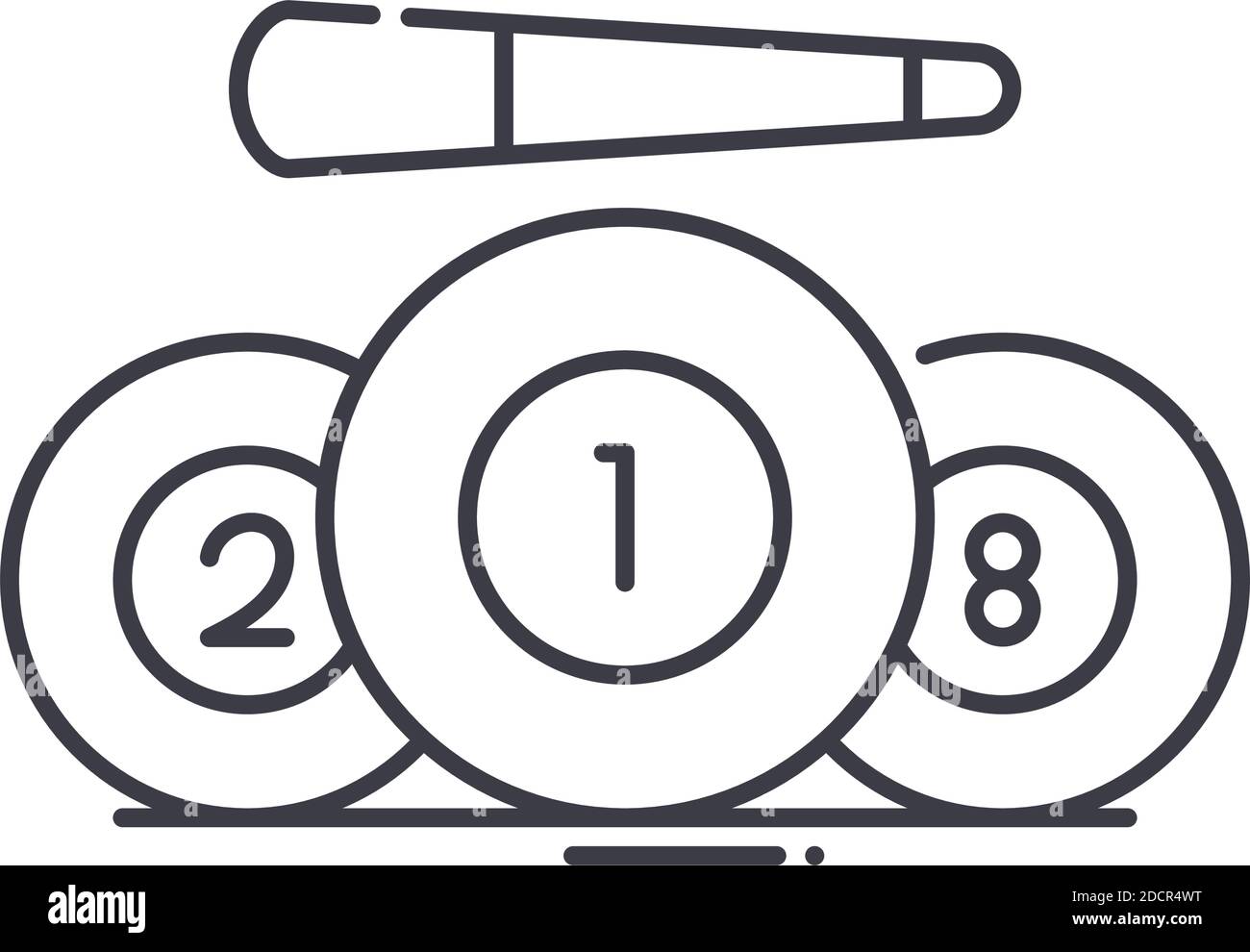 Pool game icon, linear isolated illustration, thin line vector, web ...