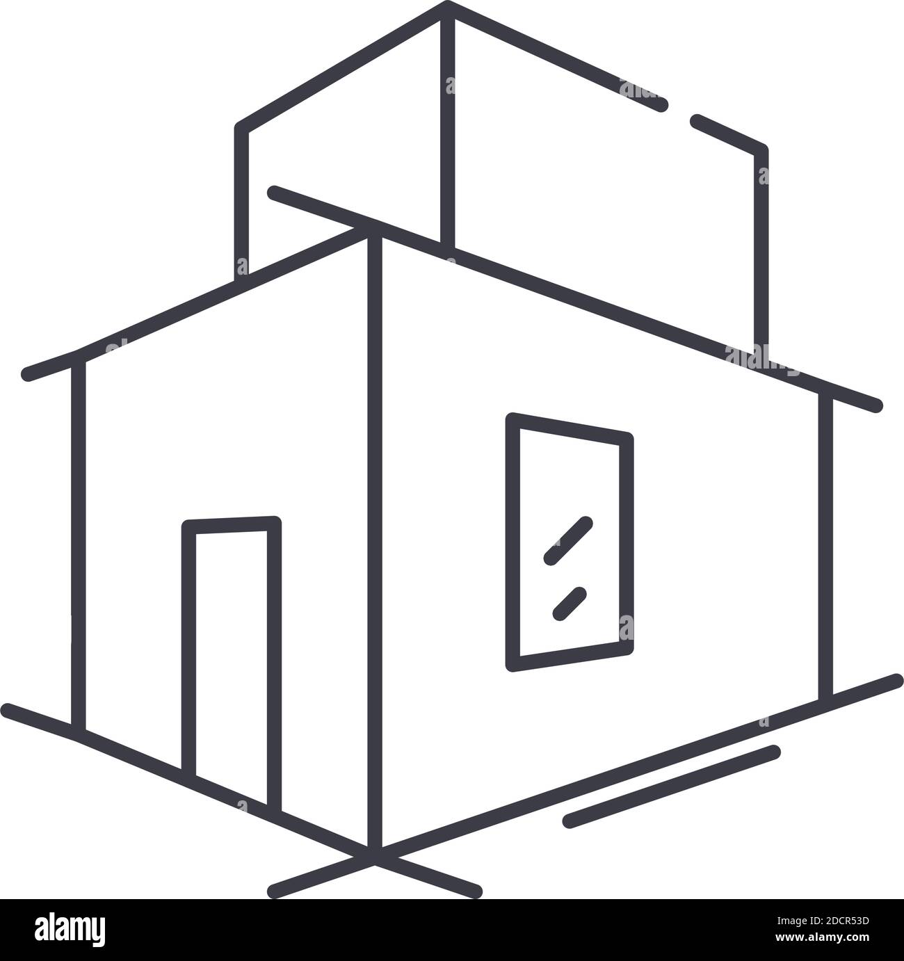 Perspective design icon, linear isolated illustration, thin line vector ...