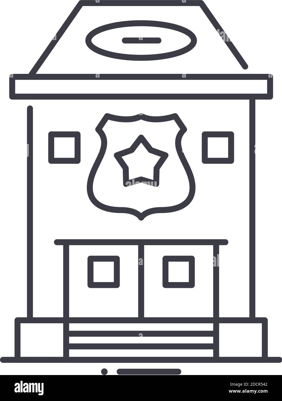 Police station icon, linear isolated illustration, thin line vector ...
