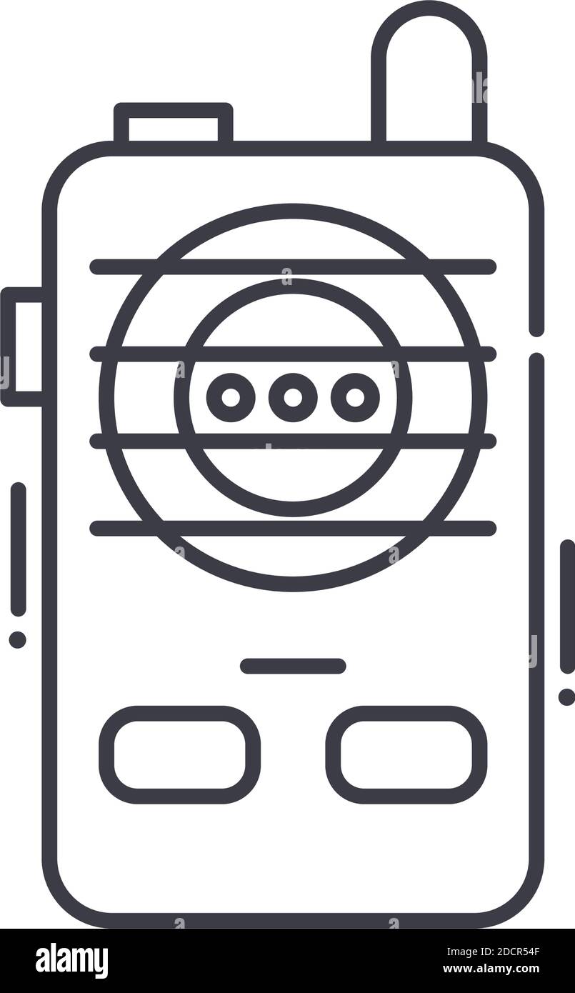 Police radio icon, linear isolated illustration, thin line vector, web ...