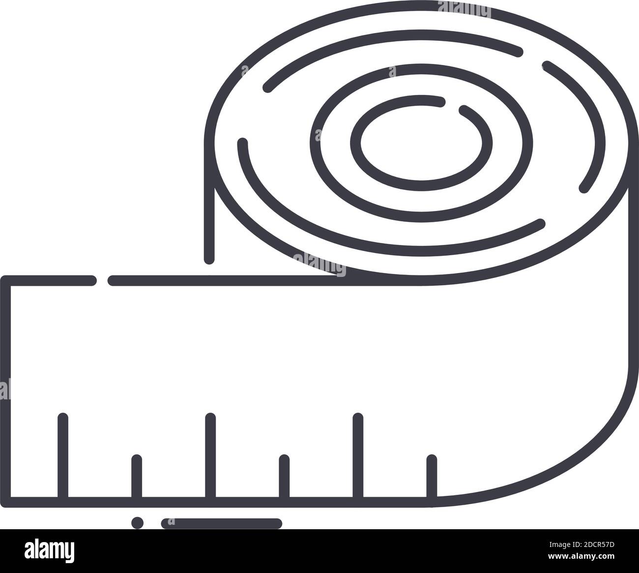 Measuring tape icon, linear isolated illustration, thin line vector ...
